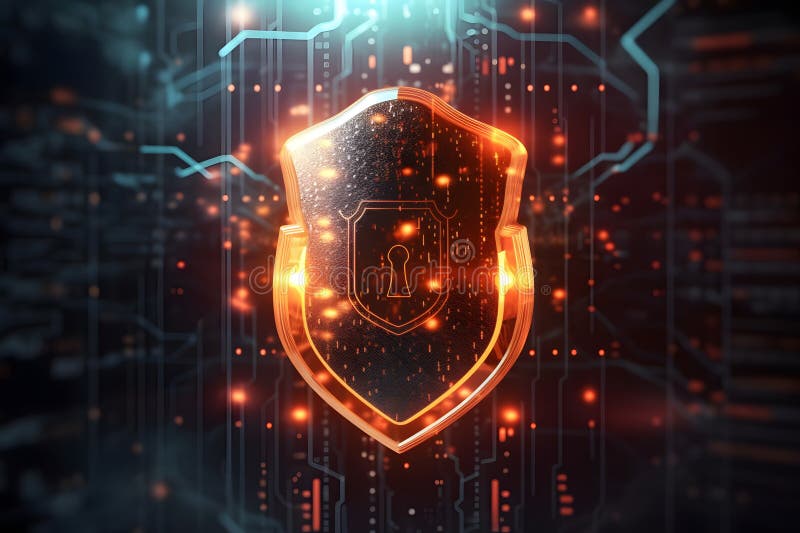 Cyber Security Firewall Interface Protection. Stock Illustration ...