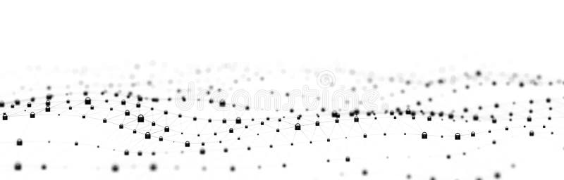 Cyber Security Flow Concept Digital Wave Structure Connecting Code Algorithms Secure Data