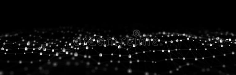 Cyber Security Flow Concept. Digital Wave Structure Connecting Code Algorithms. Secure Data ...