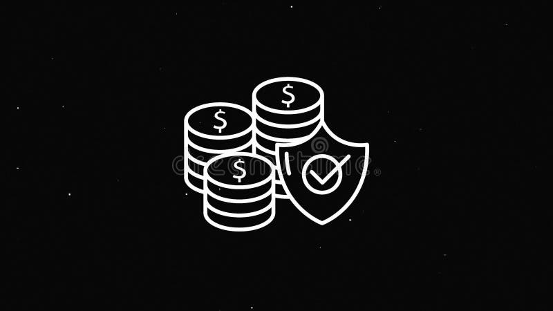 Cyber Security Glitch Icon on Dark Background. Security Concept. Motion ...