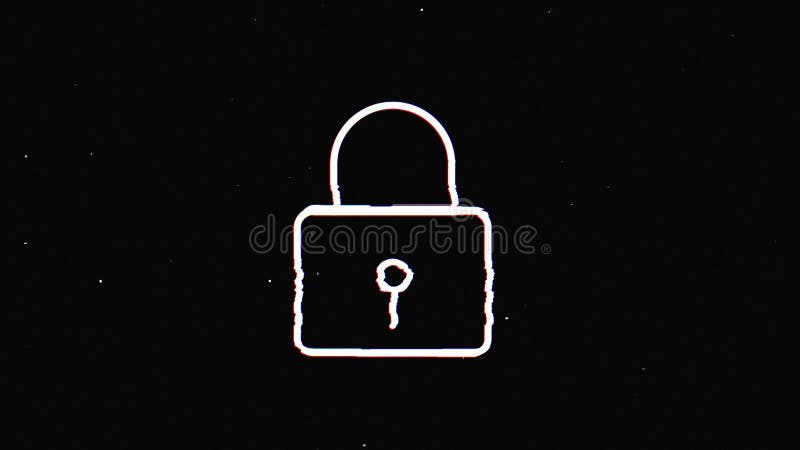 Cyber Security Glitch Icon on Dark Background. Security Concept. Motion ...