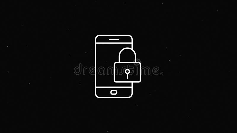 Cyber Security Glitch Icon on Dark Background. Security Concept. Motion ...