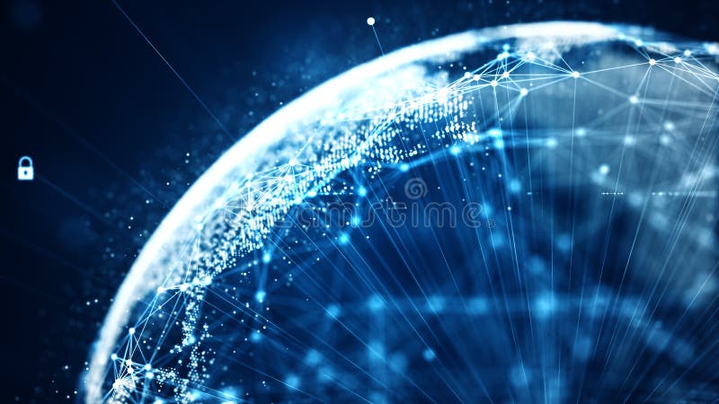 Cyber Security and Global Communication Concept Stock Illustration ...
