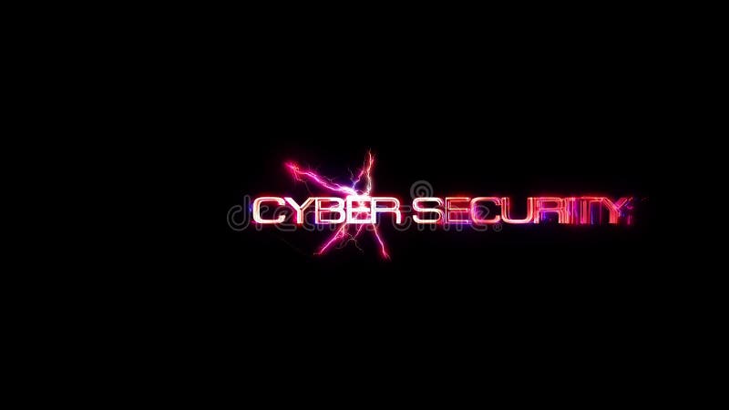 Cyber Security Glow Pink Neon Abstract Lightning Glitch Text Stock ...