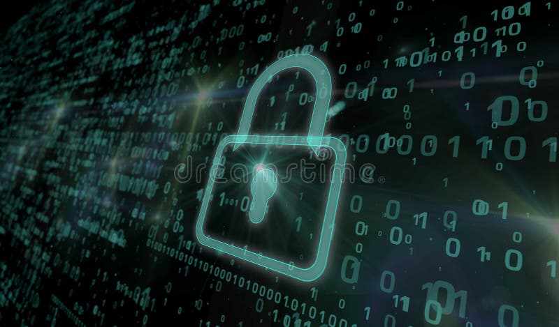 Cyber Security - Green Padlock Stock Illustration - Illustration of ...