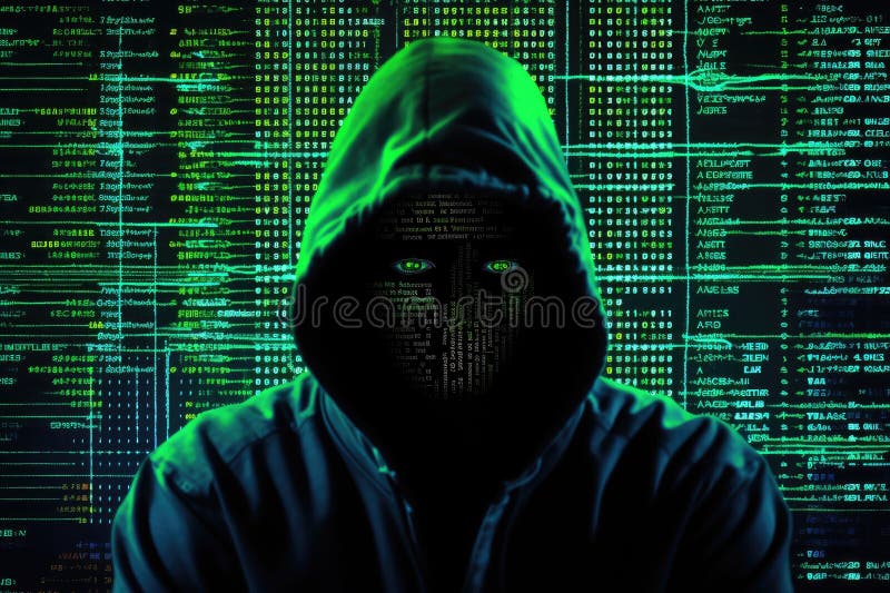 Cyber-security Hacker with a Hoodie Hiding Face -computer Technology ...