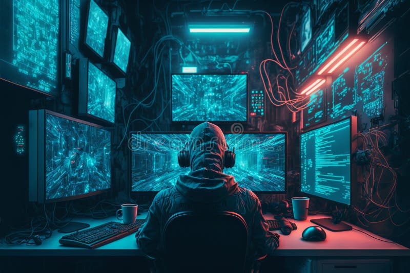 Cyber Security Concept and Digital Data Protection with a Locker in a ...