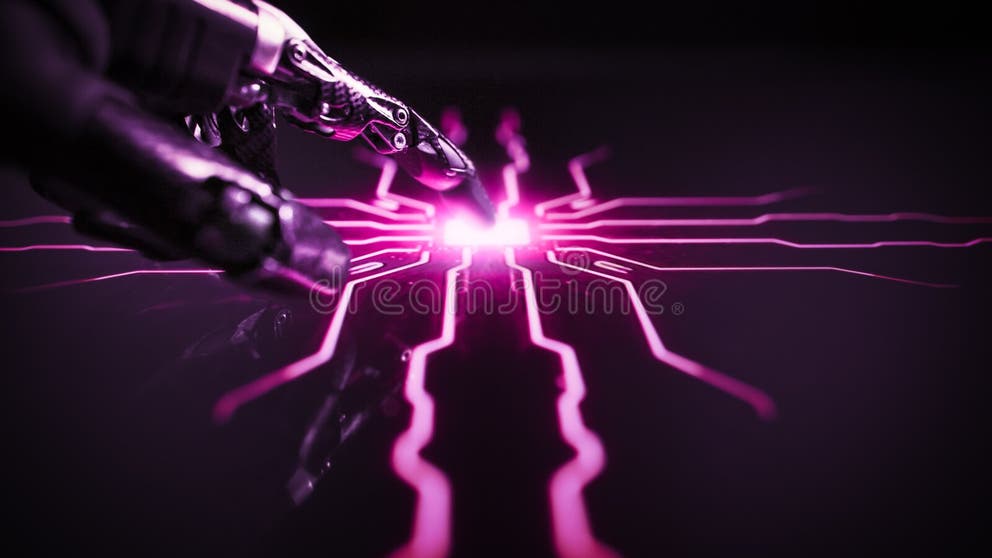 Cyber Security Hacking Concept: Rogue Artificial Intelligence Robot ...