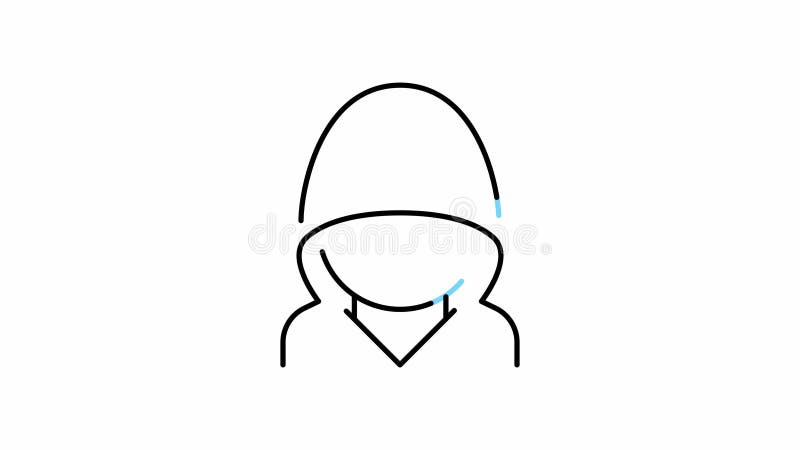 Animated Line Icon of Hacker. Stock Video - Video of fraud, hacker ...