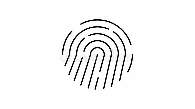Animation of Fingerprint Icon. Stock Footage - Video of imprint, press ...