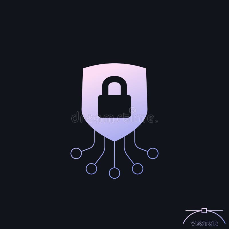 Cyber Security Icon for Apps and Web Stock Vector - Illustration of ...