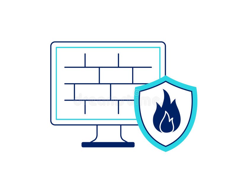 Network firewall icon stock vector. Illustration of flame - 273212861