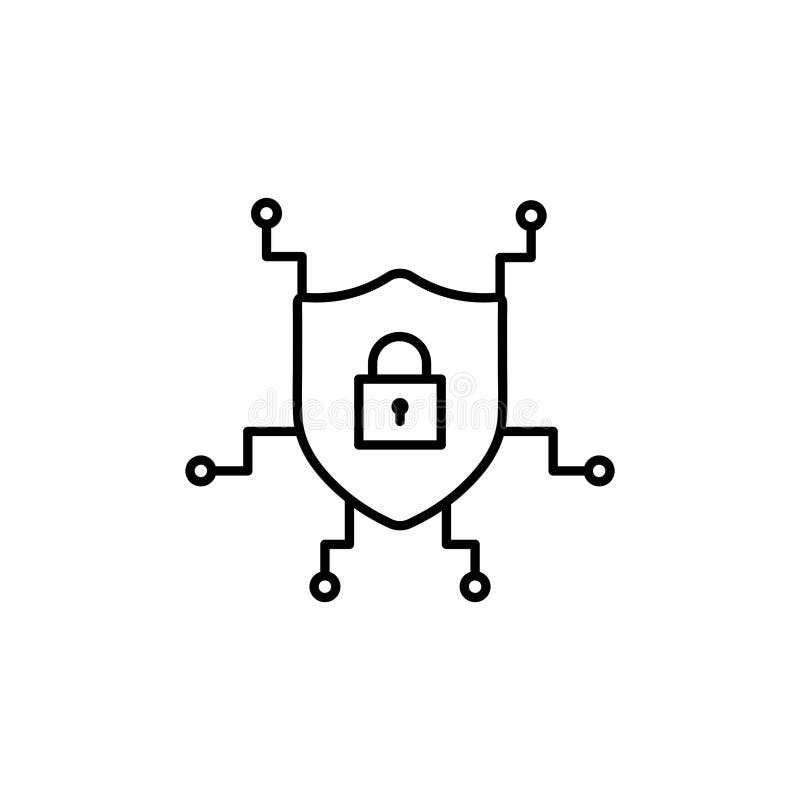 Cyber Security Icon Set. Digital System Data Tech Safety Vector Symbol ...