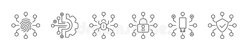 Cyber Security Icon Set. Secured Network Icons. Technology Concept ...