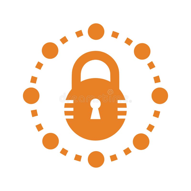 Cyber, Security Icon. Orange Vector Design Stock Vector - Illustration ...