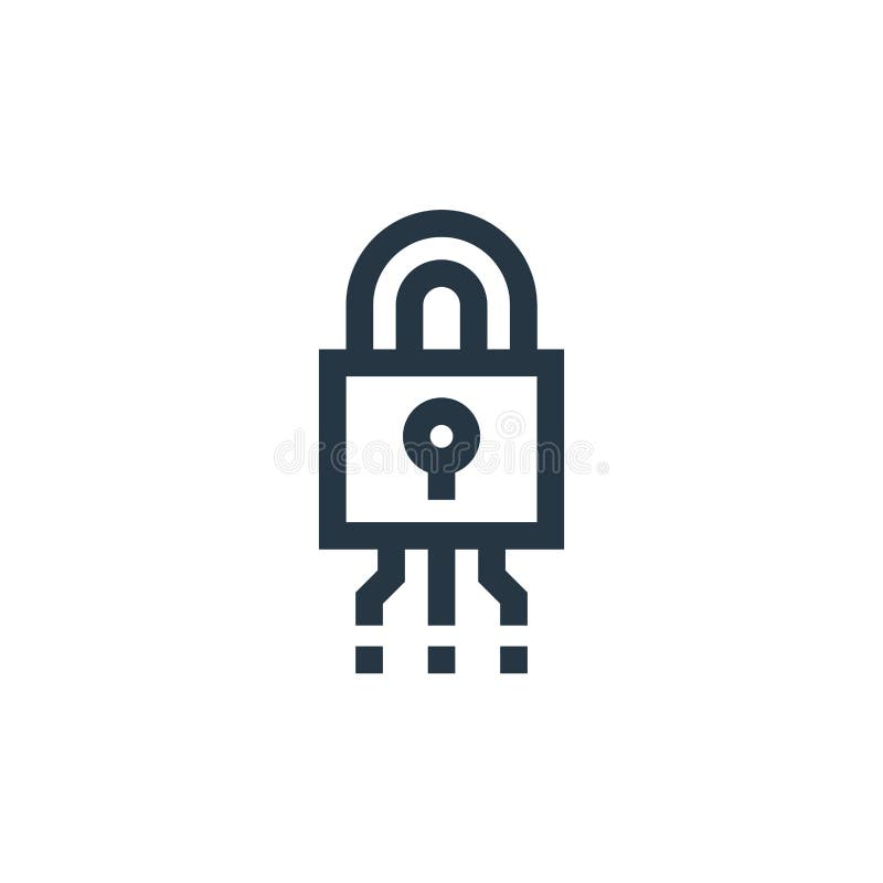 Cyber Security Icon Vector from Futuristic Technology Concept. Thin ...