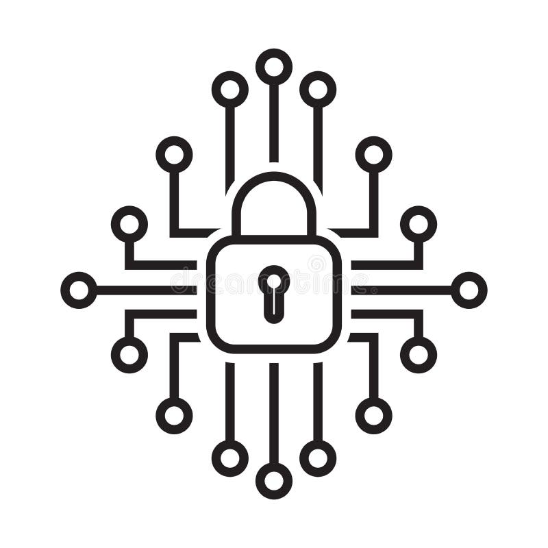 Cyber Security Icon Vector. Security Logo Artificial Intelligence ...