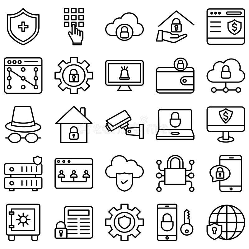 Cyber Security Icon Which Can Easily Modify or Edit Stock Vector ...