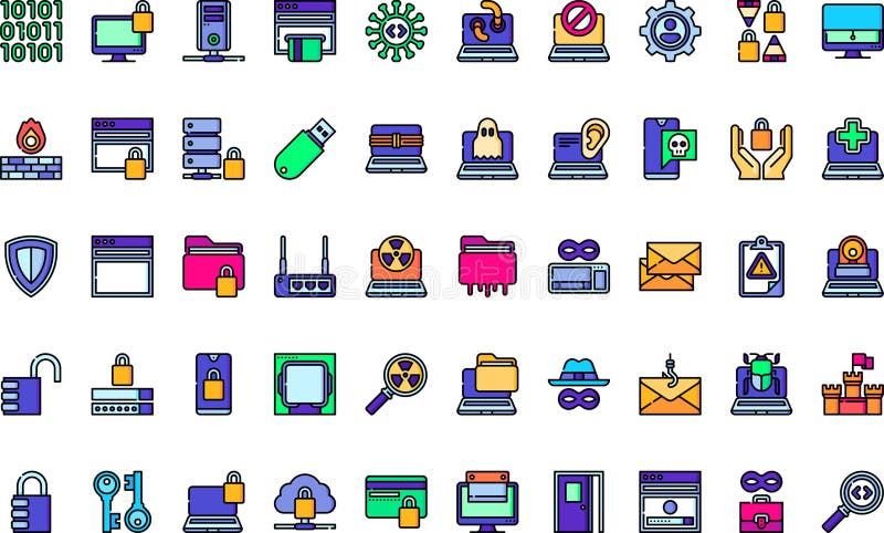 Cyber Security Icons High-Quality Vector Icons Collection with Editable ...