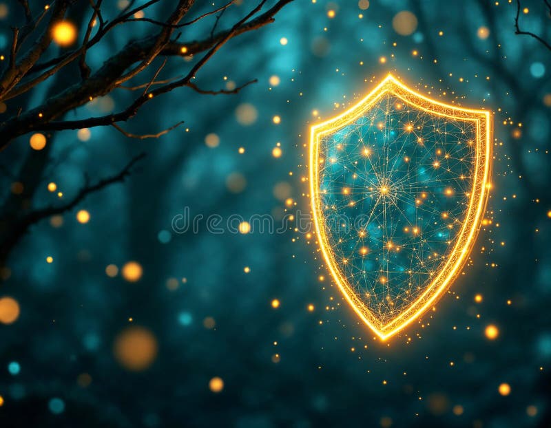 Magical Glowing Shield in Enchanted Forest Fantasy Digital Art for ...