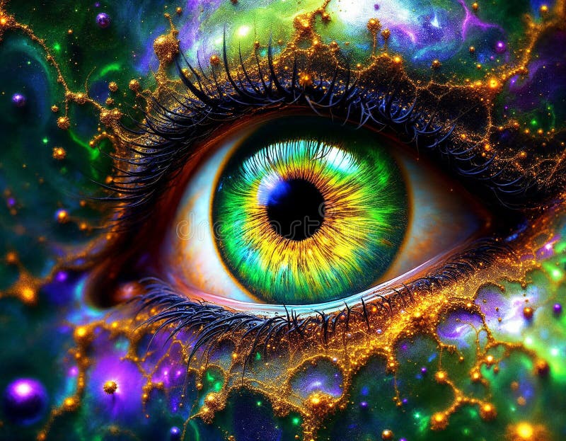 Vibrant Cosmic Eye Artwork for Digital Projects Stock Photo - Image of ...