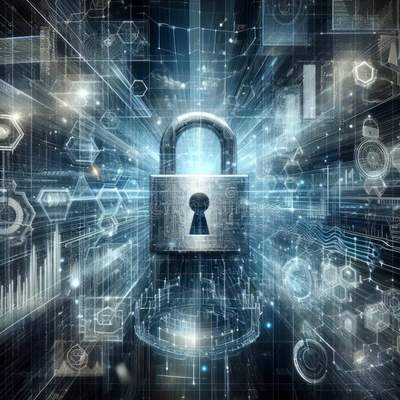 Cyber Security and Information or Network Protection Stock Illustration ...