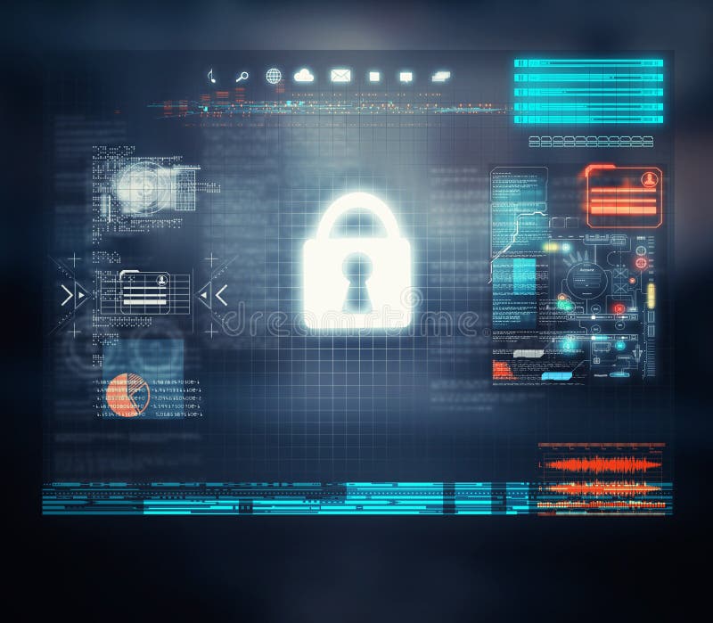 Cyber Security and Information or Network Protection. Stock Image ...