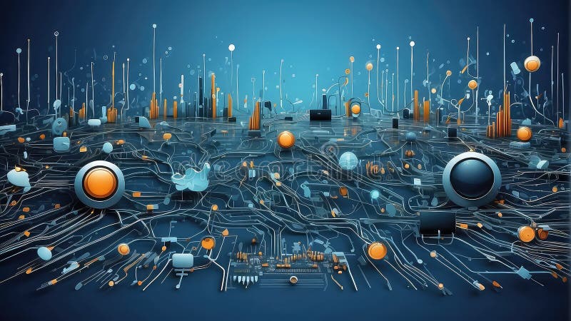 Cyber Security Internet and Network Stock Illustration - Illustration ...