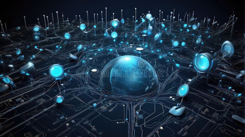 Cyber Security Internet and Network World Stock Illustration ...