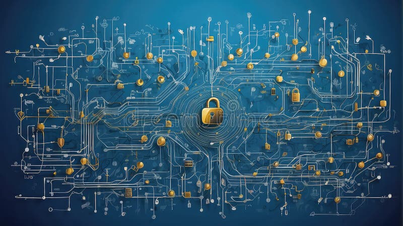 Cyber Security Internet and Network World Stock Image - Image of ...