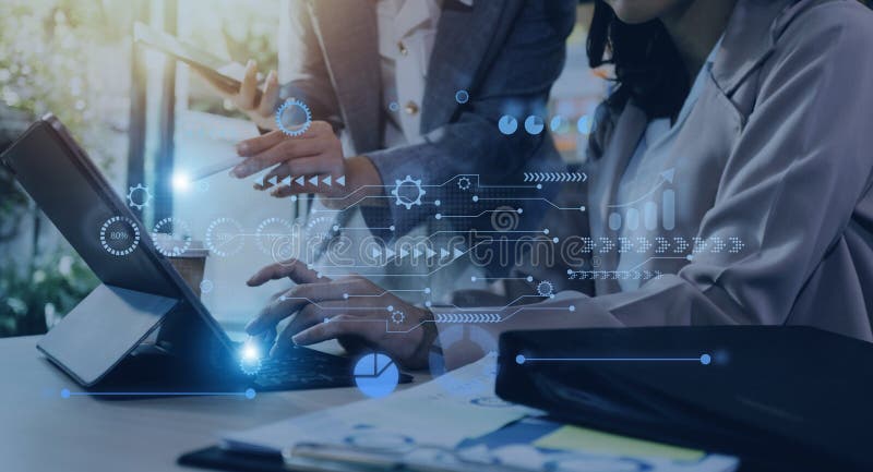 Cyber Security Internet and Networking Concept. Businessman Hand ...