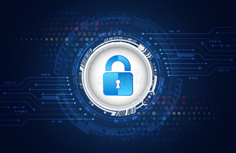 Data Protection Privacy Concept. Shield Icon and Internet Technology ...