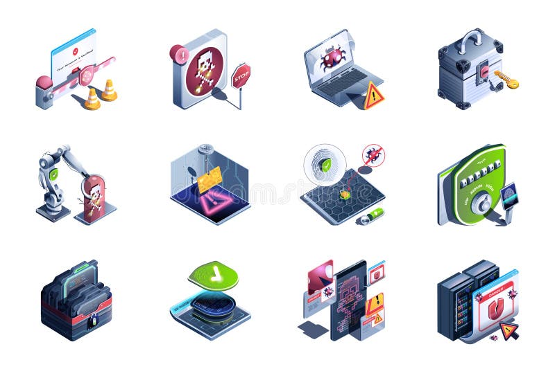 Cyber Security 3d Isometric Icons Stock Illustrations – 174 Cyber Security 3d Isometric Icons ...