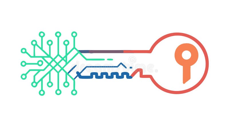 Cyber Security Key and Network Vector, Vector Design Generative AI Stock Vector - Illustration ...