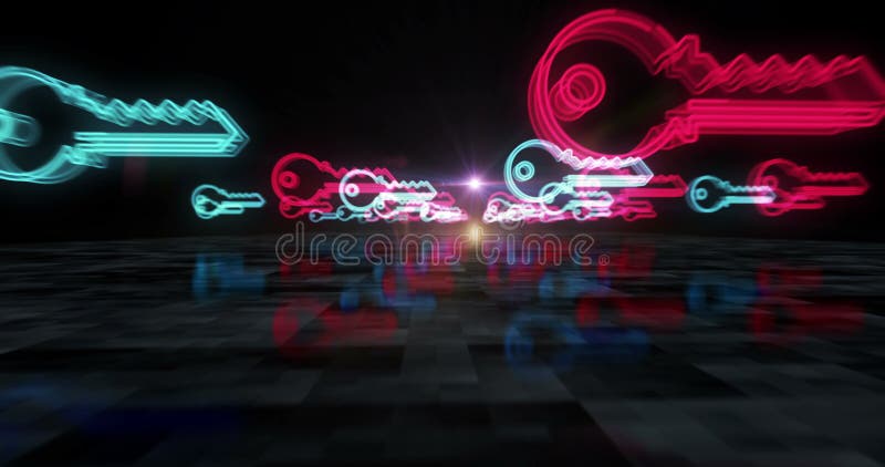 Cyber Security with Key Symbols Loop Cyber Concept Stock Footage ...