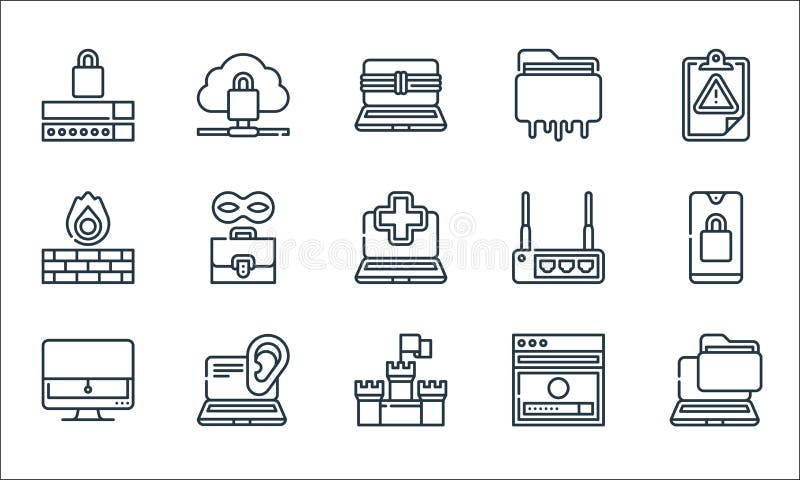 Ransomware Icon Vector from Cyber Security Concept. Thin Line ...