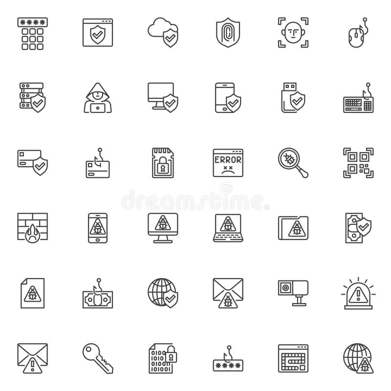 Cyber Security Icons Set Outline Stock Illustrations – 1,864 Cyber ...