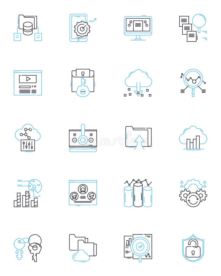 Cyber and Security Icons, Signs, Outline Symbols, Concept Linear ...