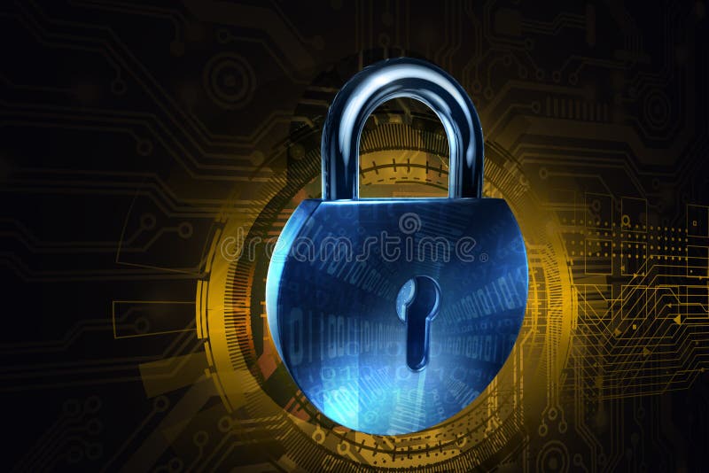 Cyber Security Digital Concept with Lock Stock Illustration ...