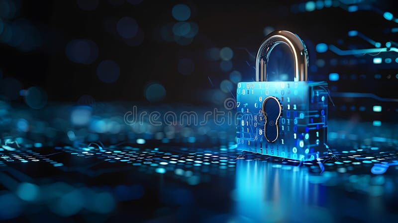 Cyber Security Lock Data Protection Business Privacy Concept Electronic ...