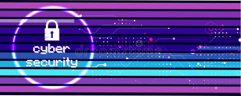 Cyber Security Lock Icon Background Stock Vector - Illustration of ...