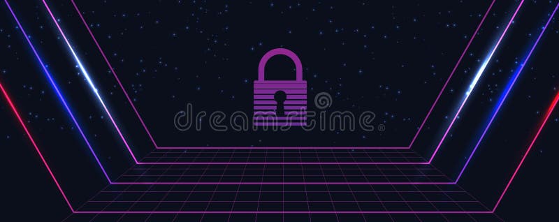 Cyber Security Lock Icon Background Stock Illustration - Illustration ...