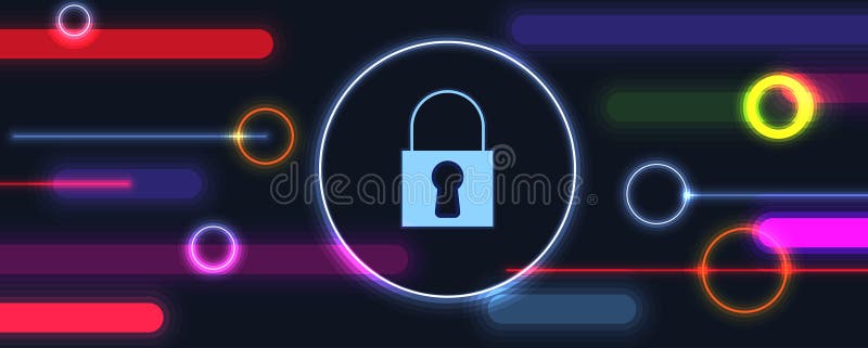 Cyber Security Lock Icon Background Stock Vector - Illustration of ...