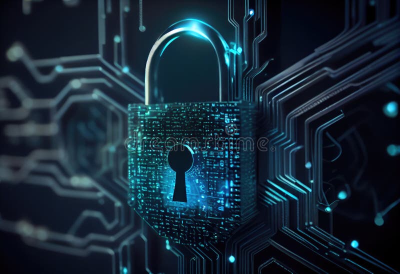 Cyber Security Lock. Internet Technology Concept of Cybersecurity and ...