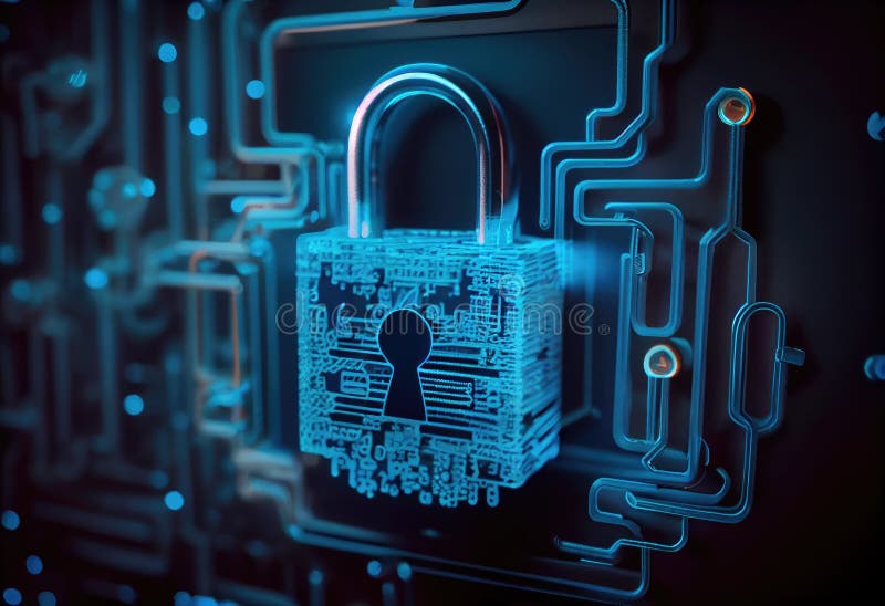 Cyber Security Lock. Internet Technology Concept of Cybersecurity and ...