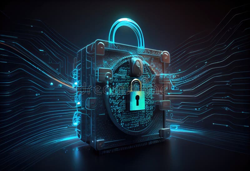 Cyber Security Lock. Internet Technology Concept of Cybersecurity and ...