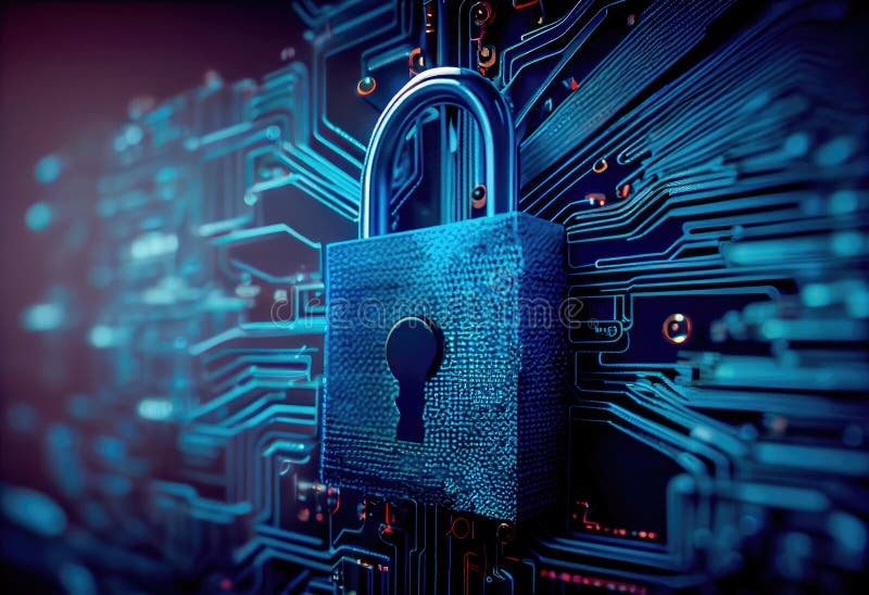 Cyber Security Lock. Internet Technology Concept of Cybersecurity and ...