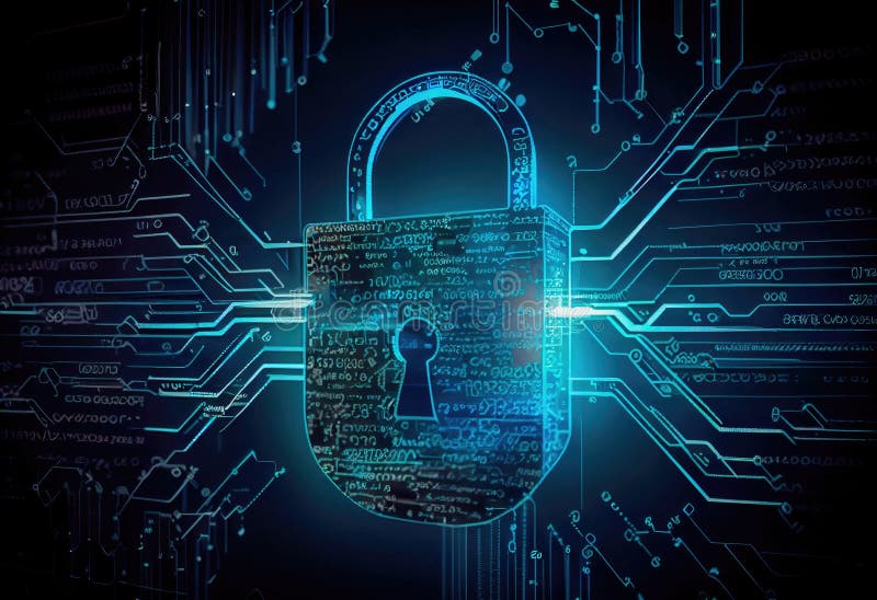 Cyber Security Lock. Internet Technology Concept of Cybersecurity and ...