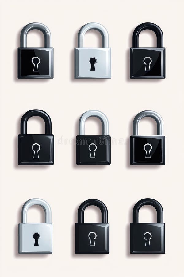 Cyber Security Lock Key Collection Stock Photos - Free & Royalty-Free ...