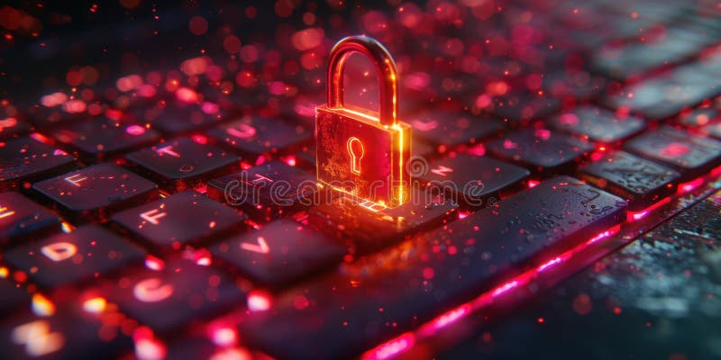 Cyber Security: Lock and Key. Created by Generative Artificial ...